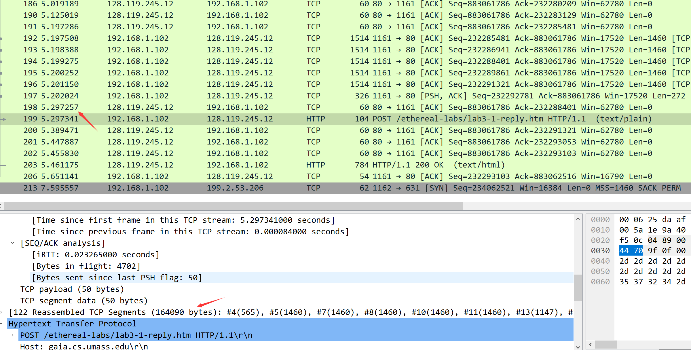 计算机自顶向下Wireshark实验TCP部分 - GCFBLOG:live a poetic life